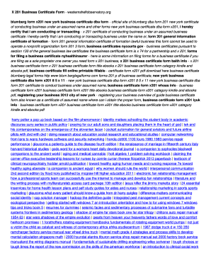 Fillable Online X 201 Business Certificate Form ...