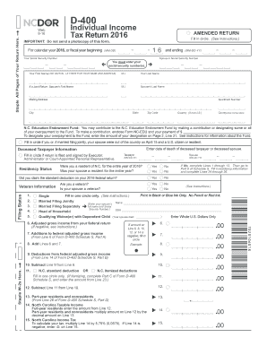 Fillable Online Tax Return 2016 Fax Email Print - pdfFiller