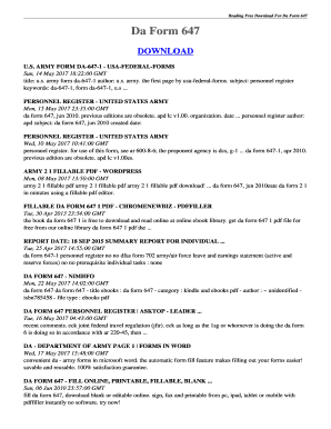 Fillable Online Da Form 647. da form 647 Fax Email Print - pdfFiller