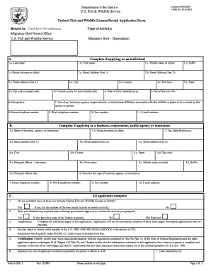 Fillable Online FWS Form 3-200-13; U.S. Fish and Wildlife Service ...