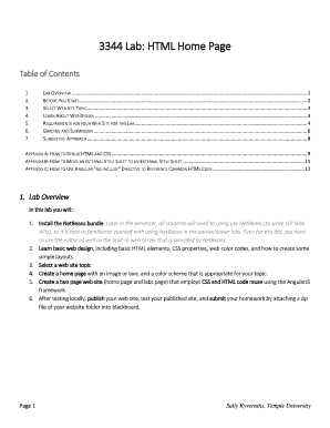 Fillable Online 3344 Lab: HTML Home Page Fax Email Print - pdfFiller