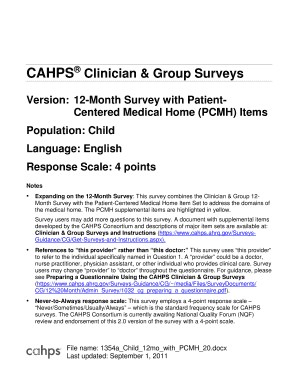 Fillable Online colorado CAHPS 12-Month Survey with the Patient ...