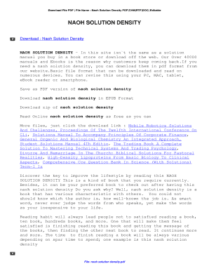 Fillable Online Naoh Solution Density. Naoh Solution Density Fax Email ...