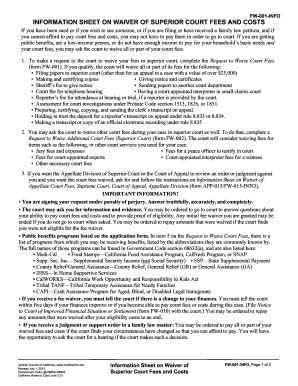 Fillable Online FW-001-INFO Information Sheet on Waiver of Superior ...