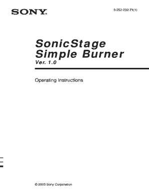 Fillable Online SonicStage Simple Burner Ver. 1.0 Fax Email Print ...
