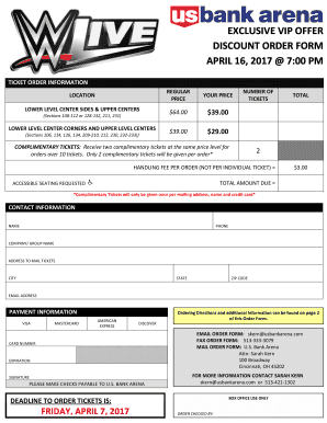 Fillable Online WWE Live Order Form Fax Email Print - pdfFiller