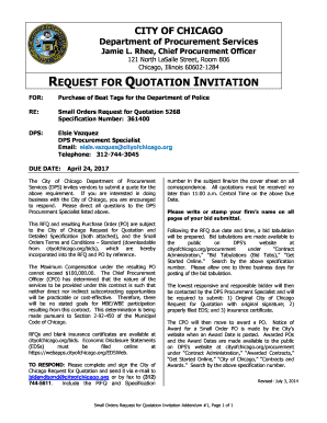 Fillable Online REQUEST FOR QUOTATION INVITATION - Chicago Fax Email ...
