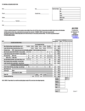 Fillable Online Uniform Order Form - JIBC Fax Email Print - pdfFiller