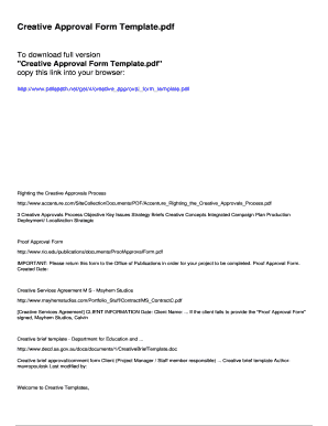 Fillable Online Creative Approval Form Template - Pdfslibforme.com Fax ...
