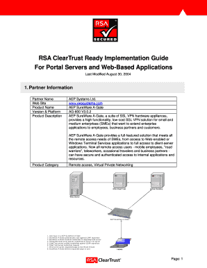 Fillable Online RSA ClearTrust Ready Implementation Guide Fax Email ...