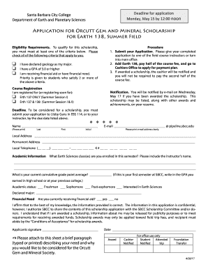 Fillable Online SF17 138 Scholarship form.doc Fax Email Print - pdfFiller