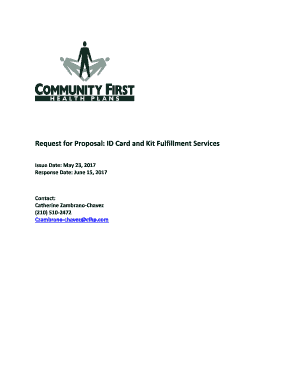 Fillable Online Request for Proposal: ID Card and Kit Fulfillment ...