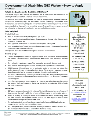 Fillable Online cdd unm Developmental Disabilities (DD) Waiver How to ...