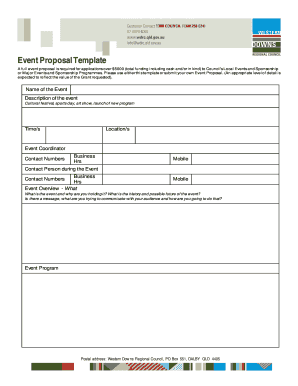 Fillable Online Event Proposal Template Fax Email Print - pdfFiller