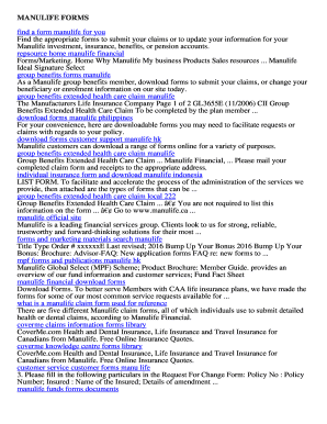 Fillable Online manulife forms. Download Free manulife forms Fax Email ...