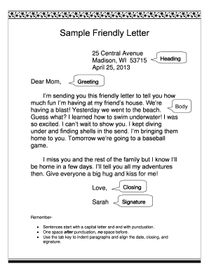 Fillable Online Sample Friendly Letter Fax Email Print - pdfFiller