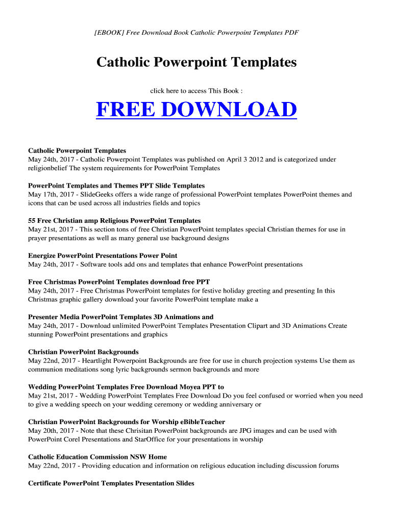 Fillable Online catholic powerpoint templates Fax Email Print - pdfFiller