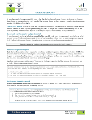 Fillable Online DAMAGE DEPOSIT Fax Email Print - pdfFiller