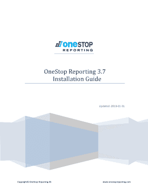 Fillable Online OneStop Reporting Installation Guide Fax Email Print ...
