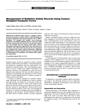Fillable Online Management of Radiation Safety Records Using Custom ...