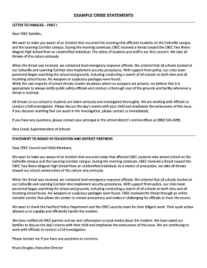 Fillable Online EXAMPLE CRISIS STATEMENTS Fax Email Print - pdfFiller