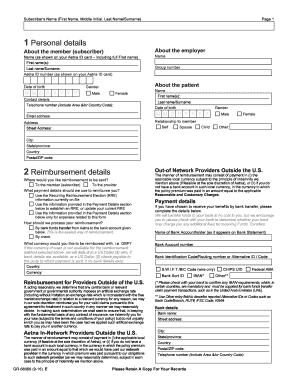 Fillable Online Aetna International - Claim Form English. Accessible ...