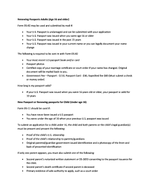 Fillable Online Renewing Passports Adults (Age 16 and older) Fax Email ...