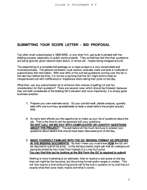 Fillable Online 3 Submitting Your Sub Bid Fax Email Print - pdfFiller