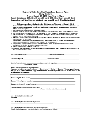 Fillable Online Mardi Gras Guest Pass application - Ann Sobrato High ...