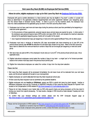 Fillable Online Instructions for Employee Self Service Sick Leave Buy ...