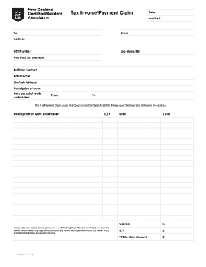 Fillable Online Tax Invoice/Payment Claim Fax Email Print - pdfFiller