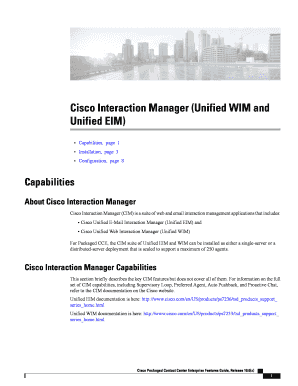 Fillable Online Cisco Interaction Manager (Unified WIM and Unified EIM ...