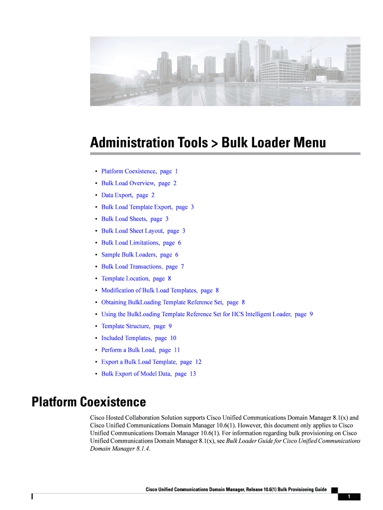 Fillable Online Administration Tools Bulk Loader Menu - Cisco Fax Email ...