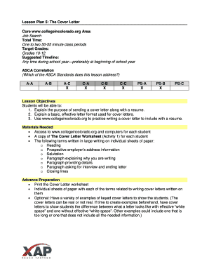 Fillable Online Lesson Plan 5: The Cover Letter Fax Email Print - pdfFiller