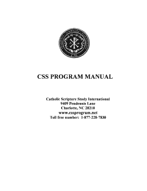 Fillable Online CSS PROGRAM MANUAL Fax Email Print - pdfFiller