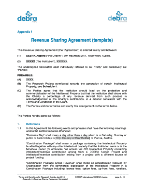 Fillable Online Revenue Sharing Agreement (template) - DEBRA ...
