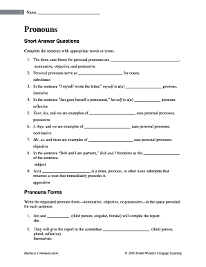 Fillable Online CH04 Pronouns Key - Ms. Rock Fax Email Print - pdfFiller
