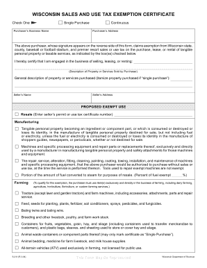 Fillable Online March 2004 S-211 Wisconsin Sales and Use Tax Exemption ...