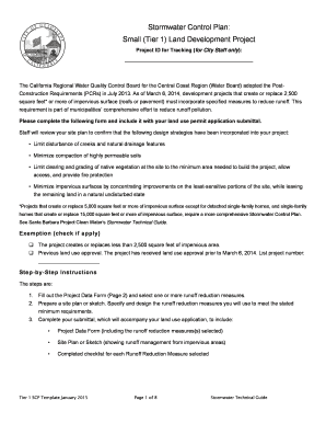 Fillable Online ci guadalupe ca Guadalupe Stormwater Control Plan Tier ...