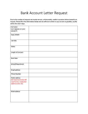 Fillable Online Bank Account Letter Request Fax Email Print - pdfFiller