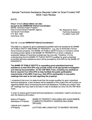 Fillable Online Sample Technical Assistance Request Letter for Grant ...