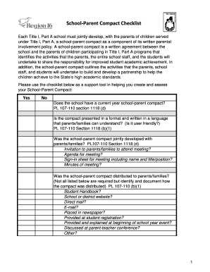 Fillable Online School Parent Compact Checklist.pdf Fax Email Print ...