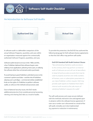 Fillable Online Software Self-Audit Checklist - DoD ESI Fax Email Print ...