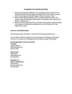 Fillable Online HARDSHIP WAIVER PROCEDURES Fax Email Print - pdfFiller