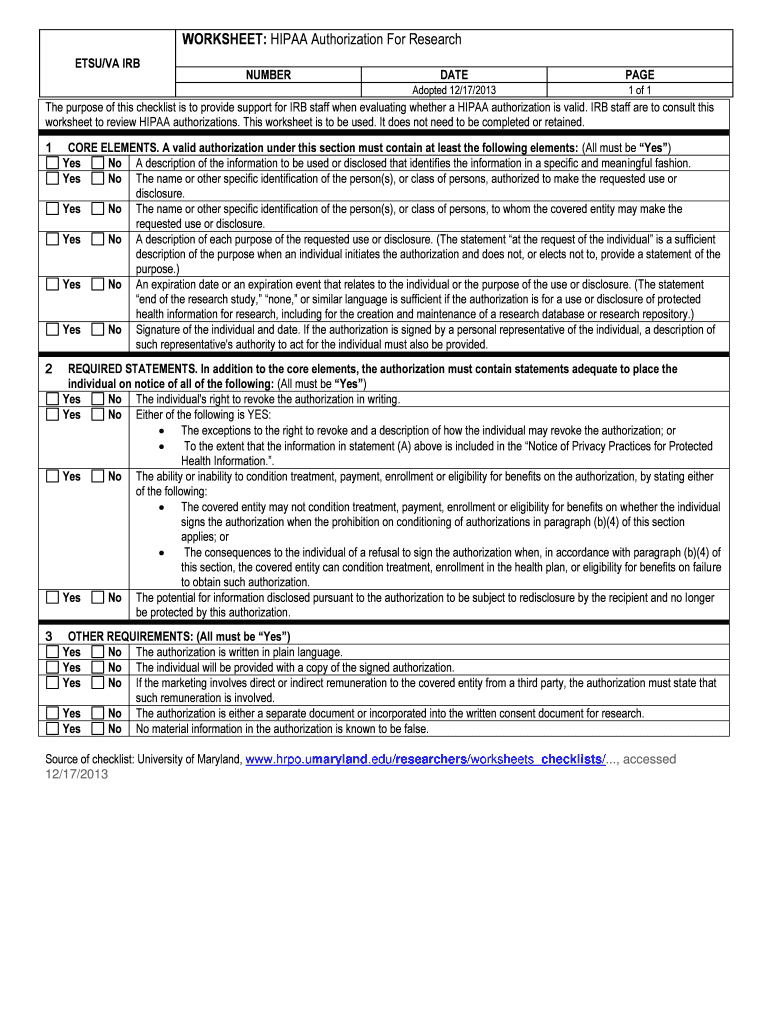 Fillable Online WORKSHEET: HIPAA Authorization Fax Email Print - pdfFiller