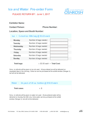 Fillable Online Bottled Water/Ice Form Fax Email Print - pdfFiller