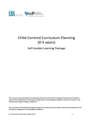 Child-Centred Curriculum Planning (0-5 Years) - Early Childhood ...