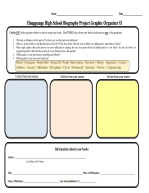Fillable Online Hauppauge High School Biography Project Graphic ...