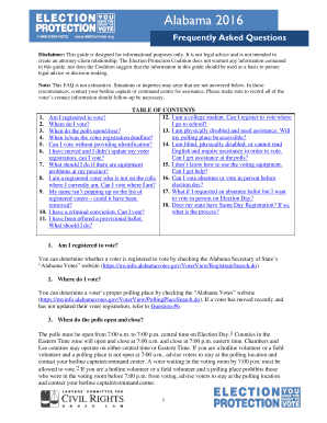 Fillable Online Alabama 2016 - Election Protection Fax Email Print ...