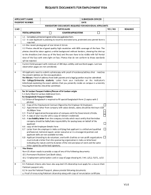 Fillable Online India Employment Visa Checklist. India Employment Visa ...
